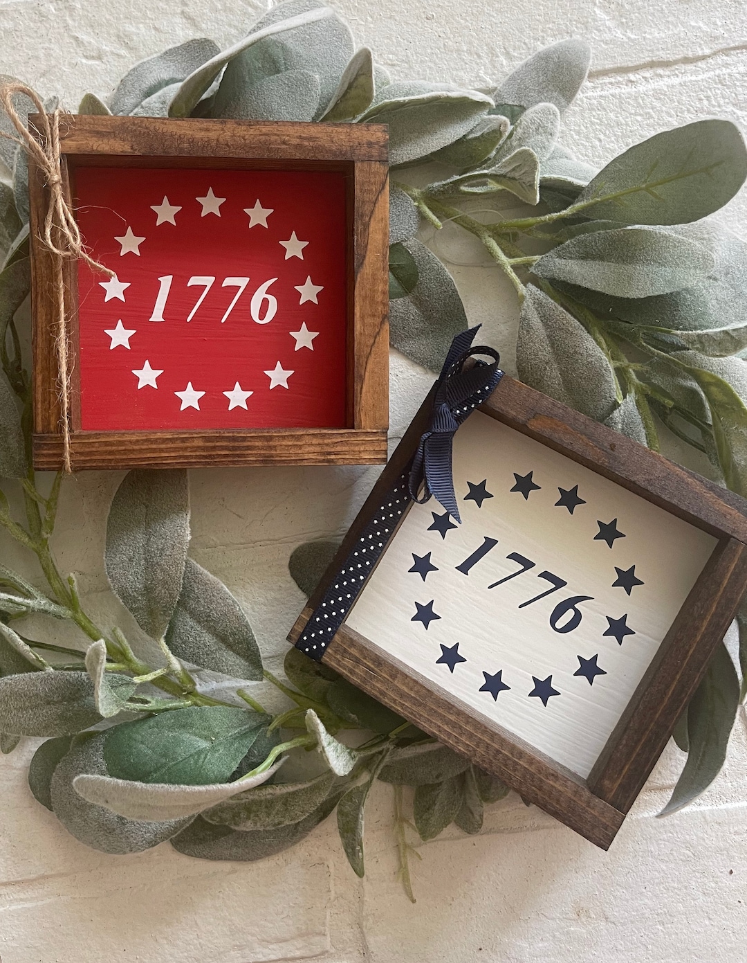 1776 Farmhouse Decor Sign - Patriotic Decor - Fourth of July Tiered ...
