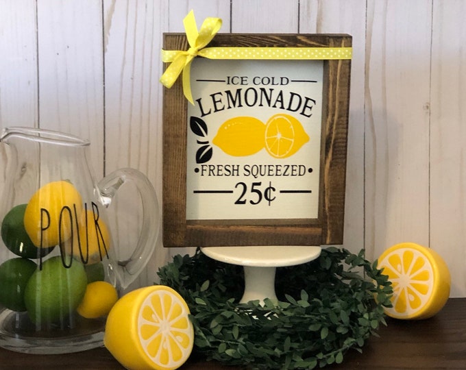 Ice Cold Lemonade Sign, Farm Fresh Lemonade Decor - Etsy
