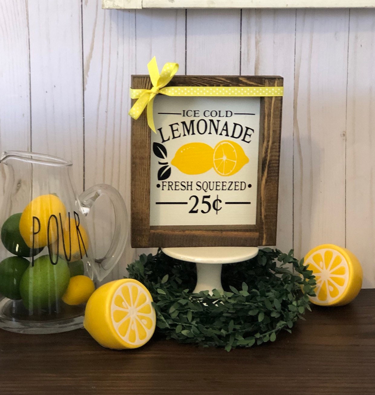 Ice Cold Lemonade Sign, Farm Fresh Lemonade Decor - Etsy