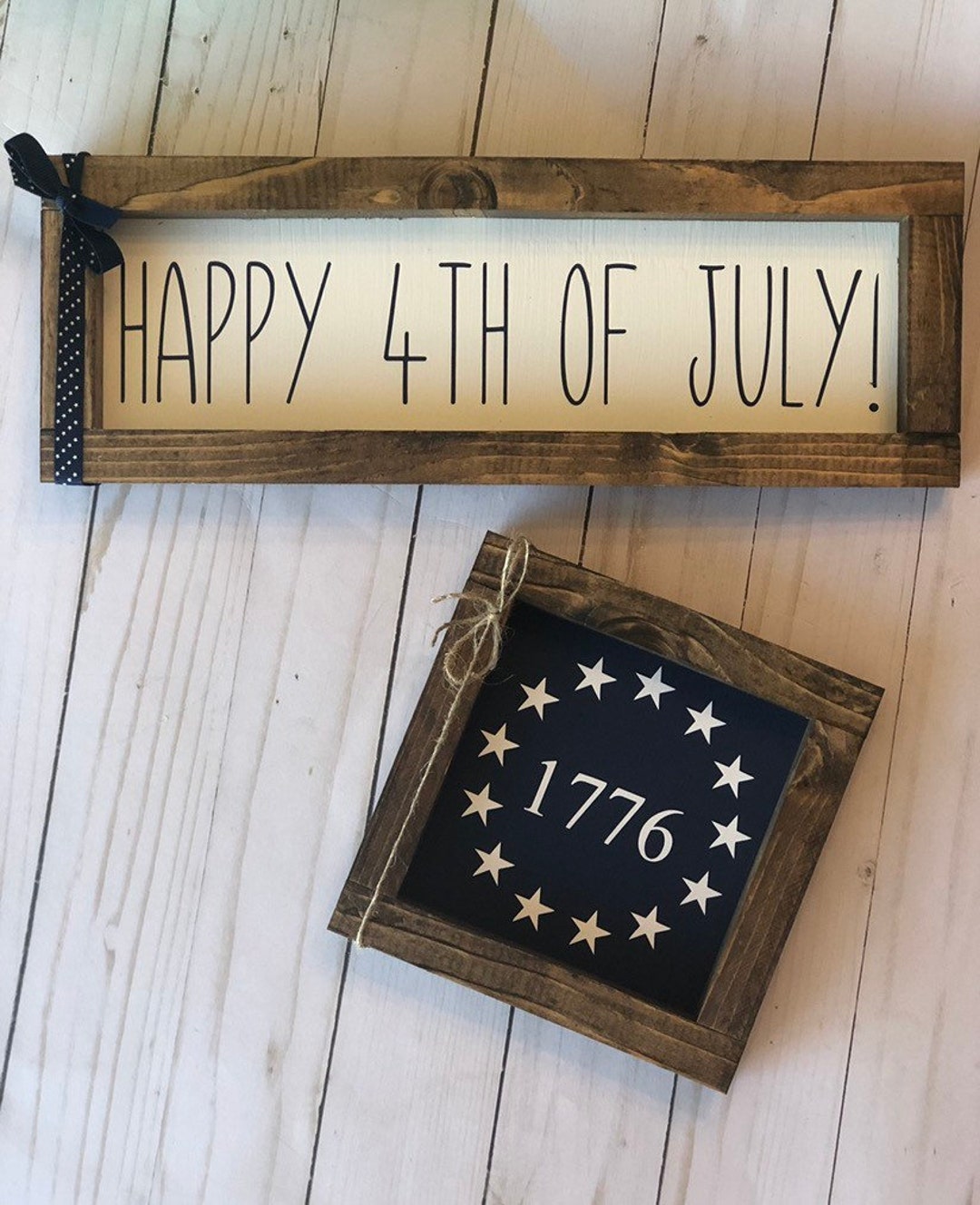Happy 4th of July Sign Farmhouse Patriotic Decor -1776 Sign - Stars ...