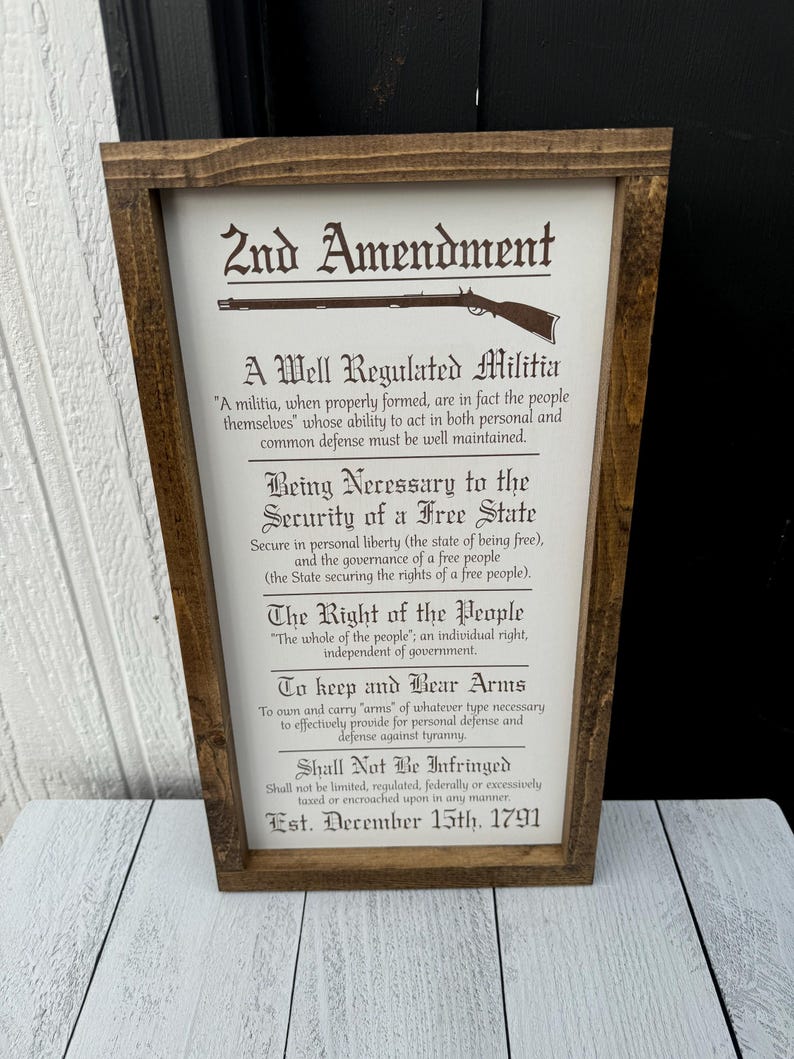 2nd Amendment Rustic Farmhouse Patriotic Wall Decor Sign - Etsy