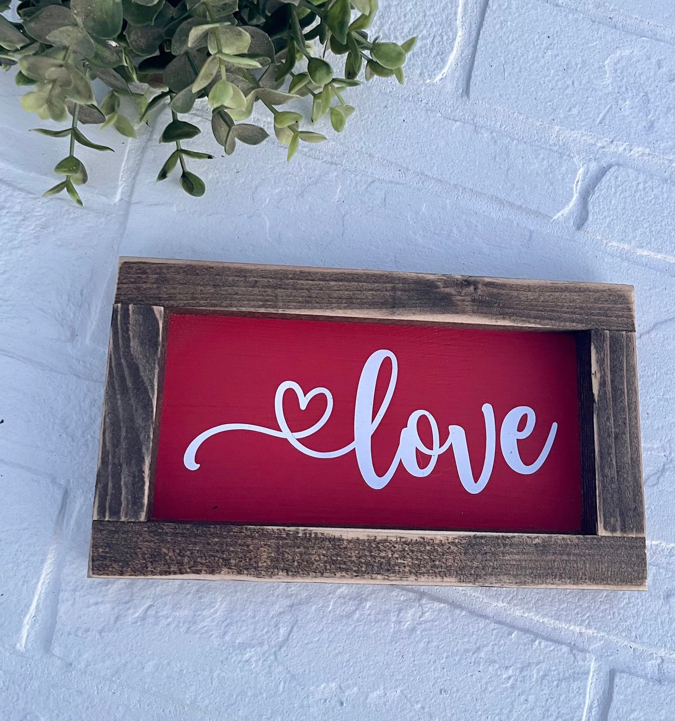 Love Heart Red Farmhouse Decor Valentine's Sign - Etsy