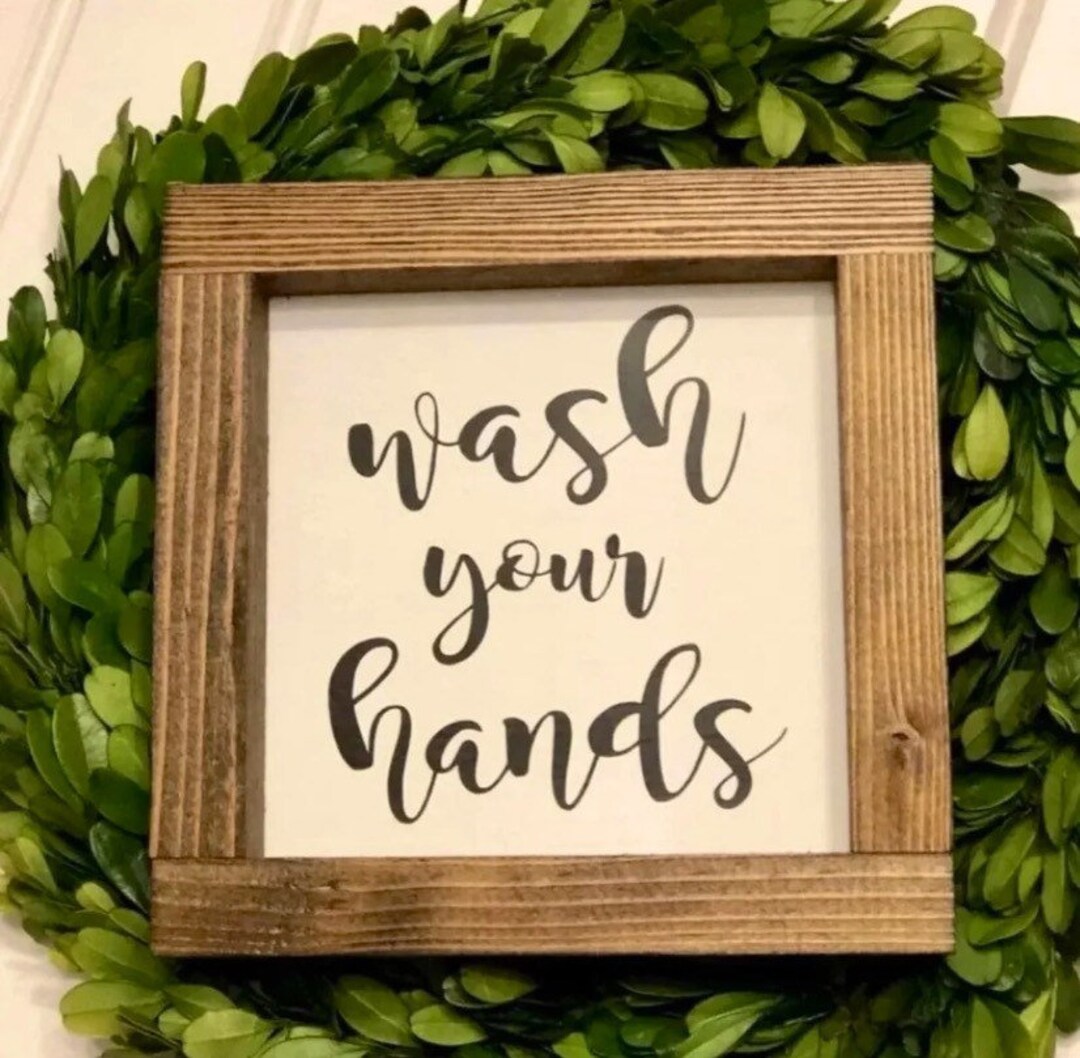 Wash Your Hands Farmhouse Style Sign Bathroom, Kitchen Decor - Etsy