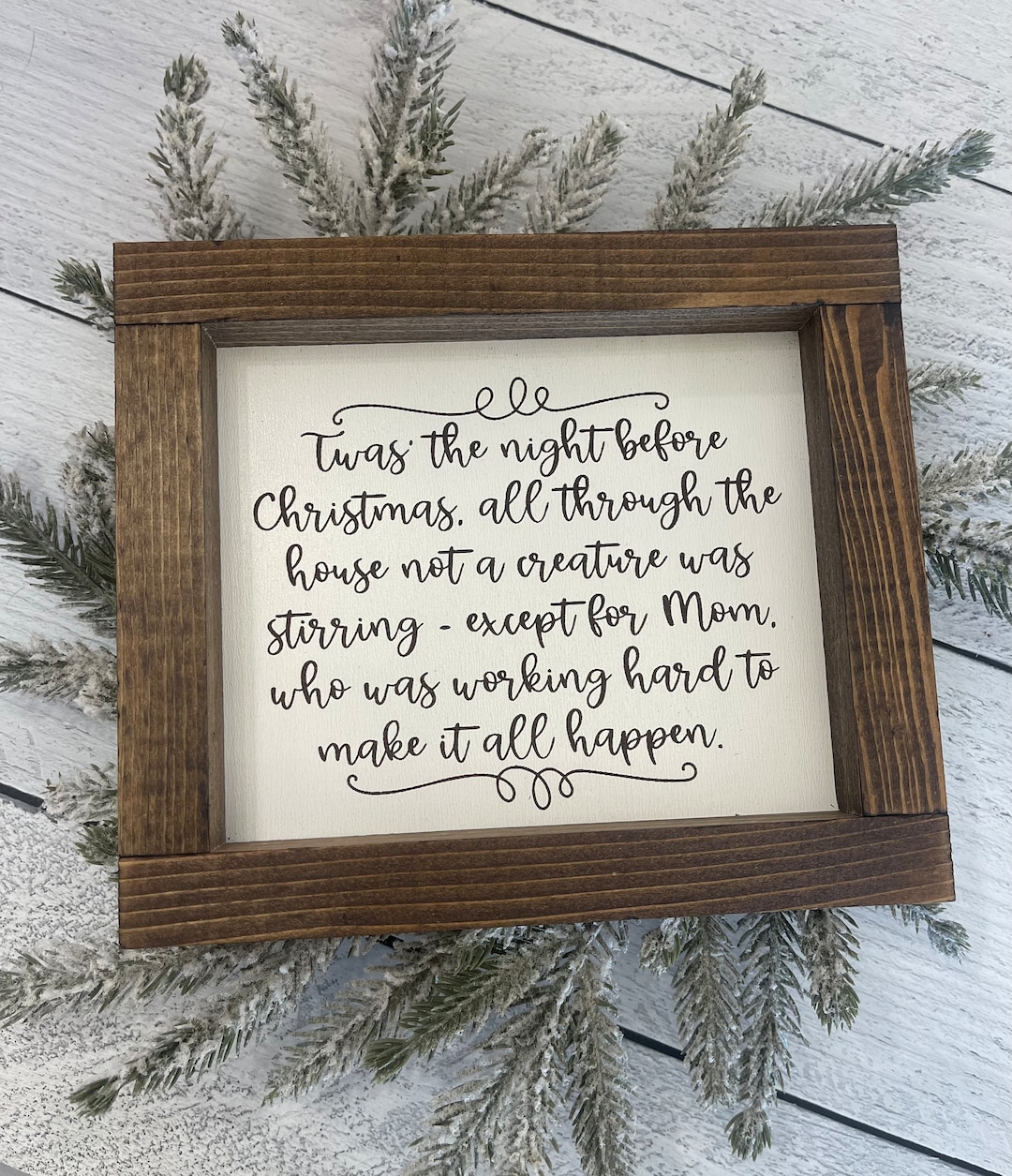 Not A Creature Was Stirring Except for Mom, Mother Christmas Gift Sign ...
