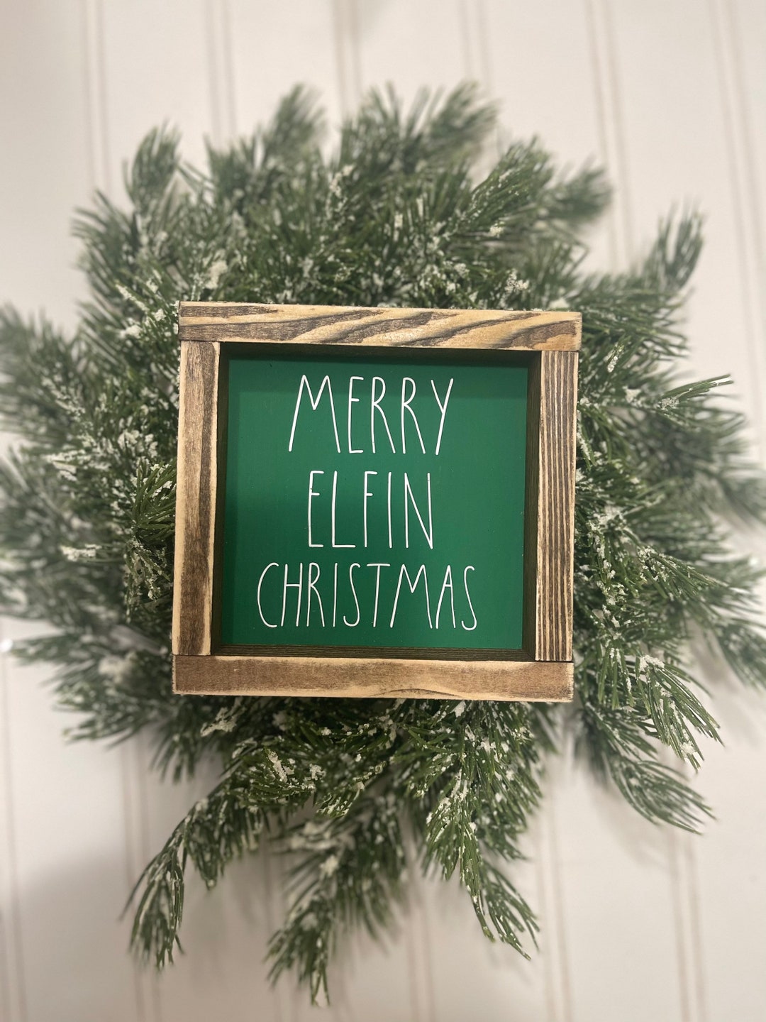 Merry Elfin Christmas Green Farmhouse Decor Sign - Etsy