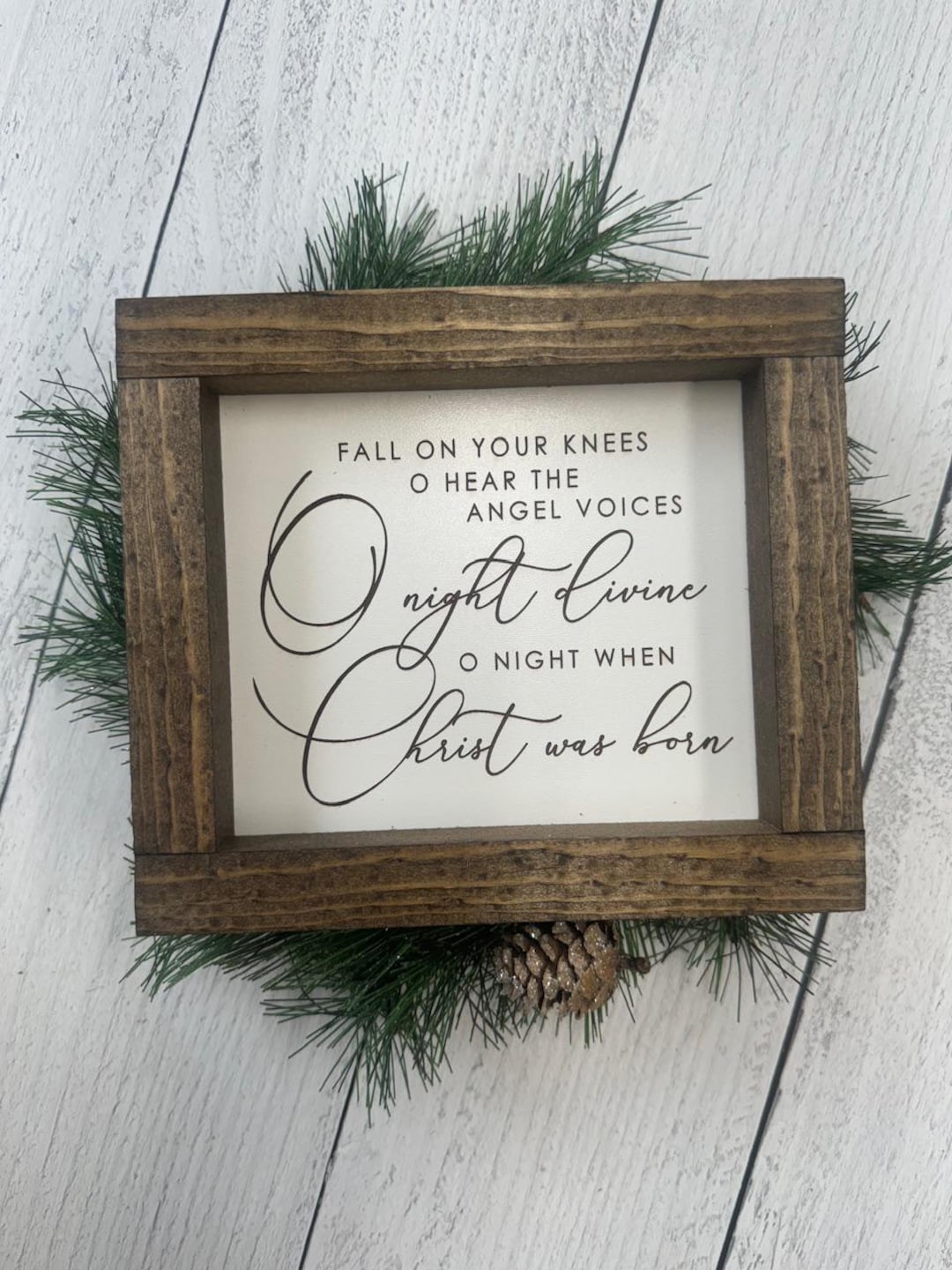 Farmhouse Christmas Sign: O Night Divine Laser Engraved Wood Decor - Etsy
