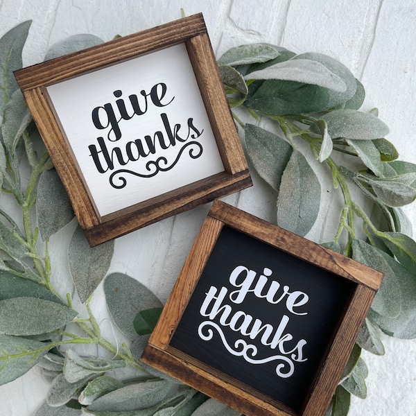 Give Thanks Sign - Etsy
