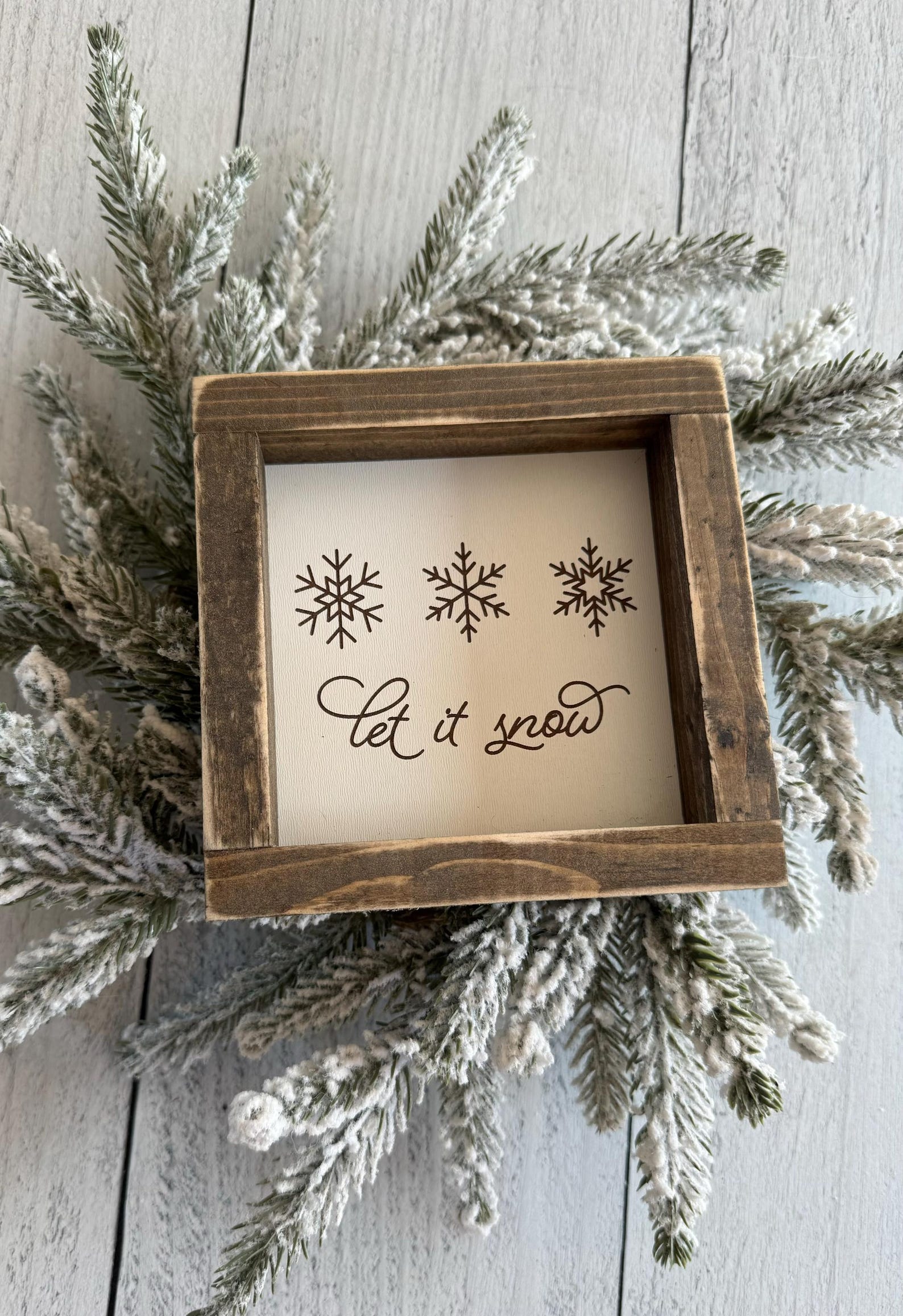 Rustic Let It Snow Farmhouse Winter Decor Sign - Etsy