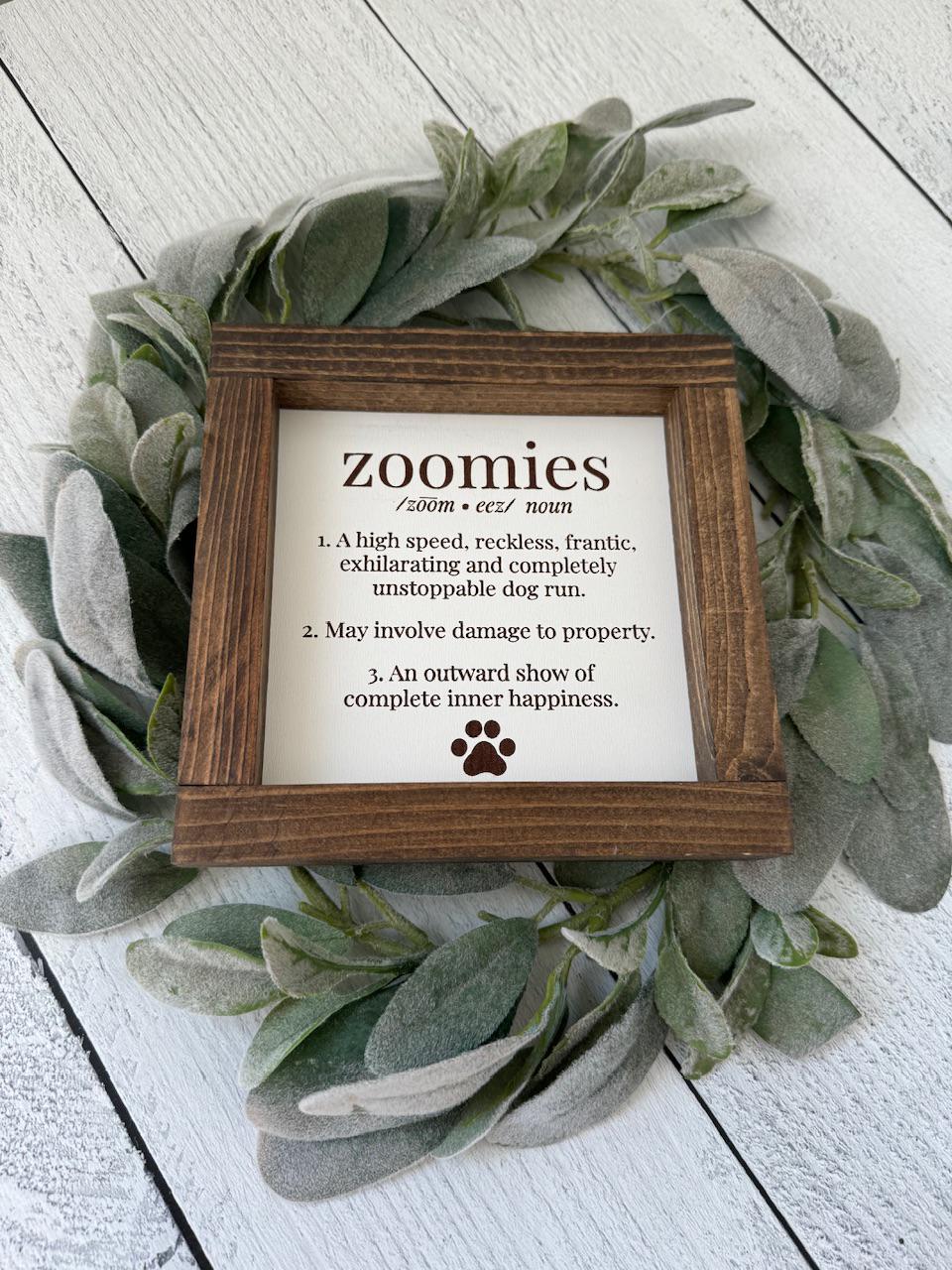 Zoomies Dog Definition Sign Funny Pet Wall Decor - Etsy