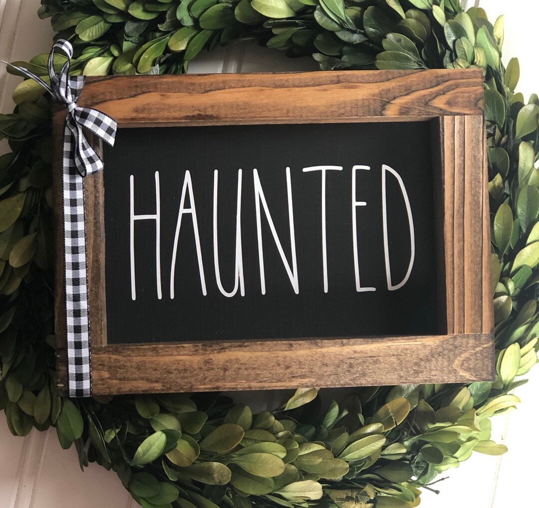 Haunted Farmhouse Decor Sign, Halloween Coffee Bar Decoration - Etsy