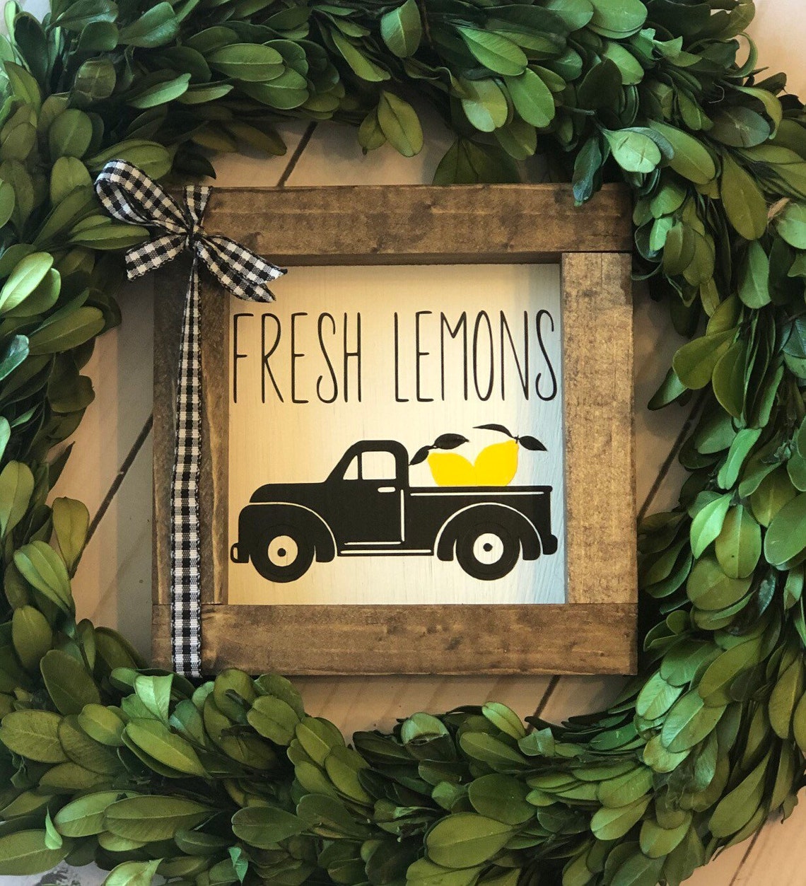 Fresh Lemon Farmhouse Truck Sign Spring Summer Tiered Tray - Etsy