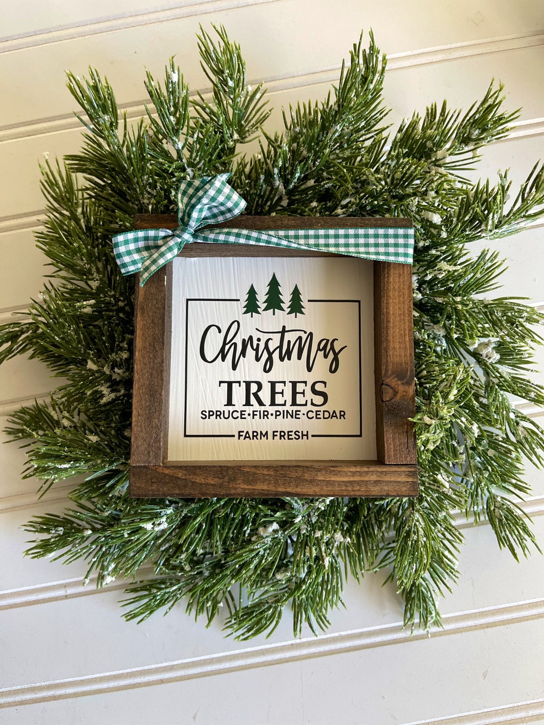 Farm Fresh Trees Farmhouse Christmas Holiday Decor Rustic Sign - Etsy