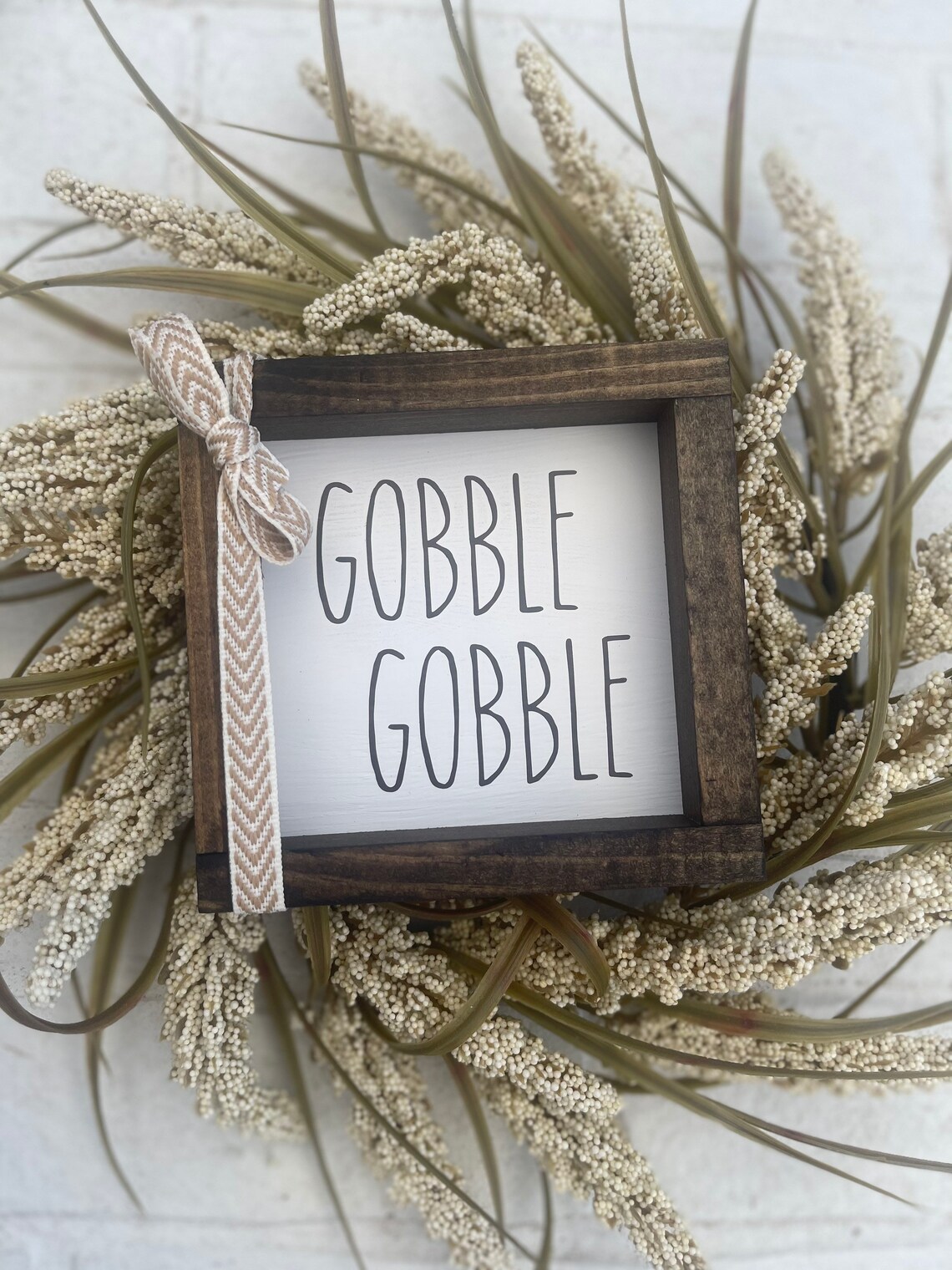 Gobble Thanksgiving Farmhouse Sign Gobble Gobble Turkey - Etsy