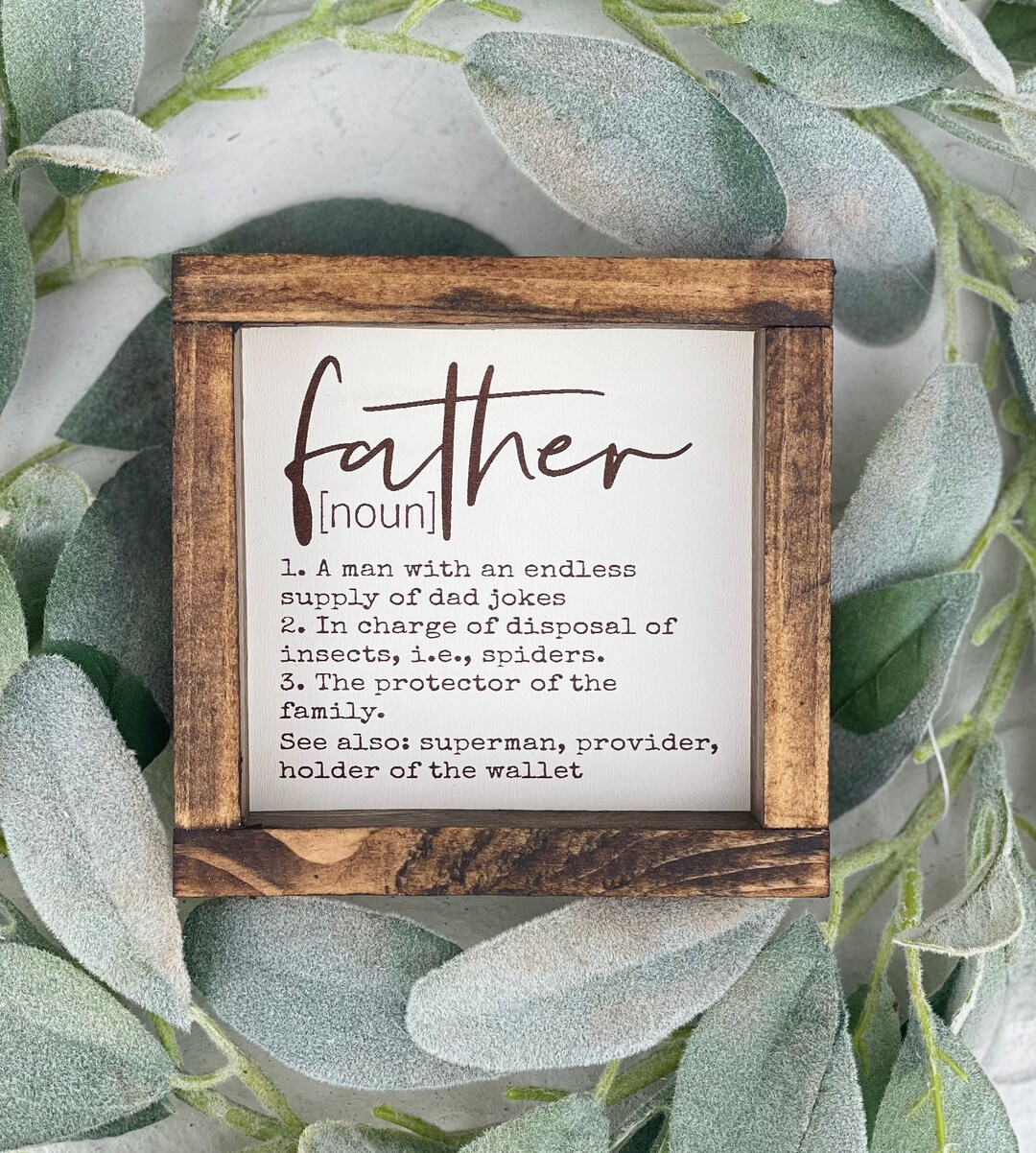 Father Definition Sign - Dad Gift -laser Engraved Wooden Sign -fathers ...