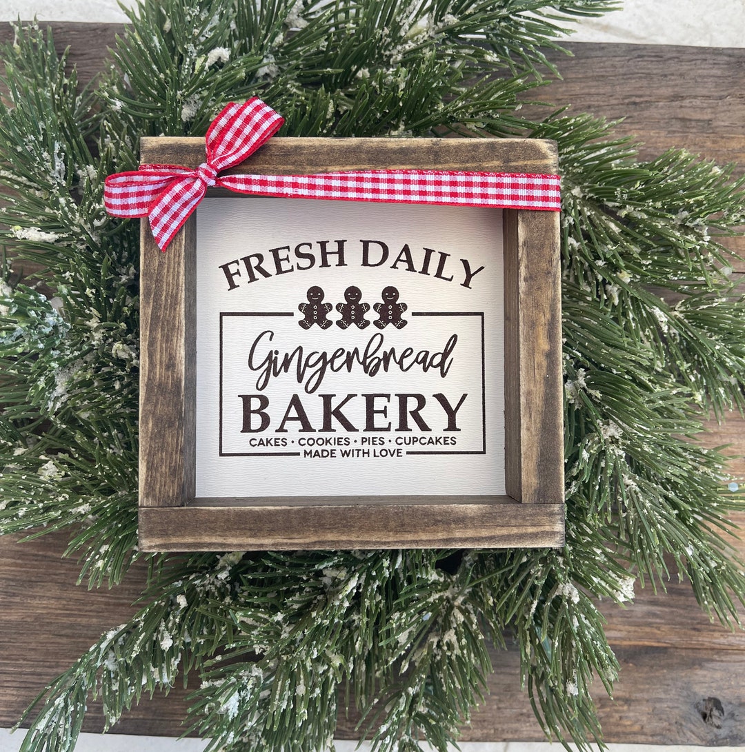 Farmhouse Gingerbread Bakery Sign Decor - Laser a Engraved Farmhouse ...