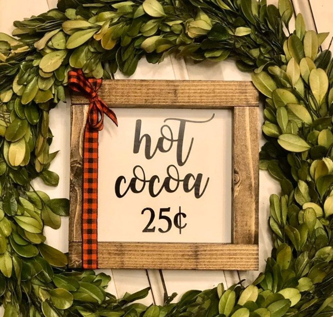 Hot Cocoa 25 Cents Sign, Cocoa Bar, Coffee Bar, Tiered Tray Decor - Etsy