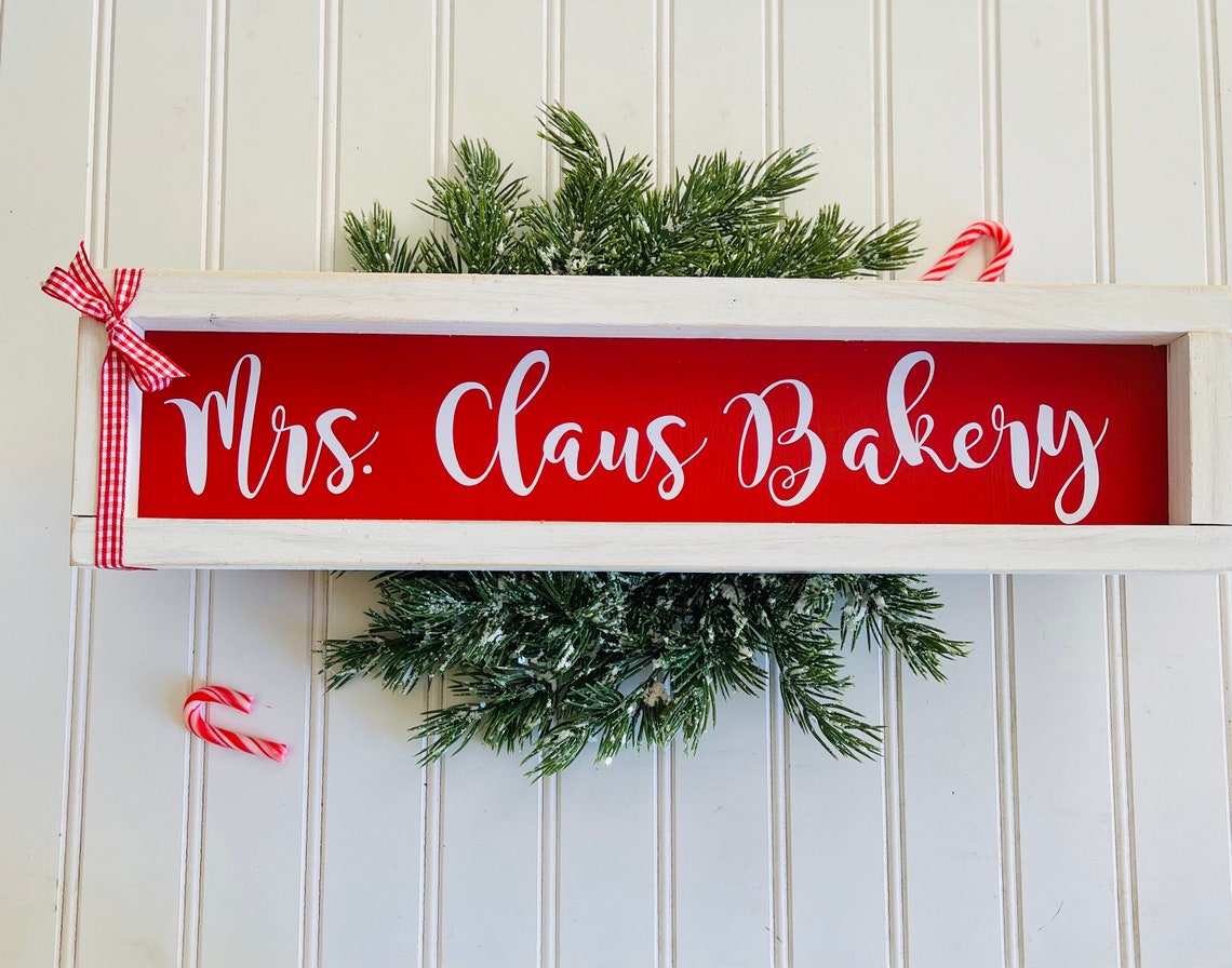 Mrs Claus Bakery Farmhouse Style Kitchen Christmas Sign | Etsy