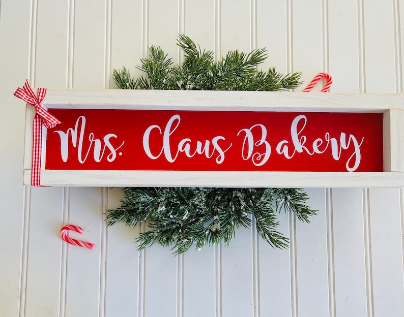 Mrs Claus Bakery Farmhouse Style Kitchen Christmas Sign | Etsy