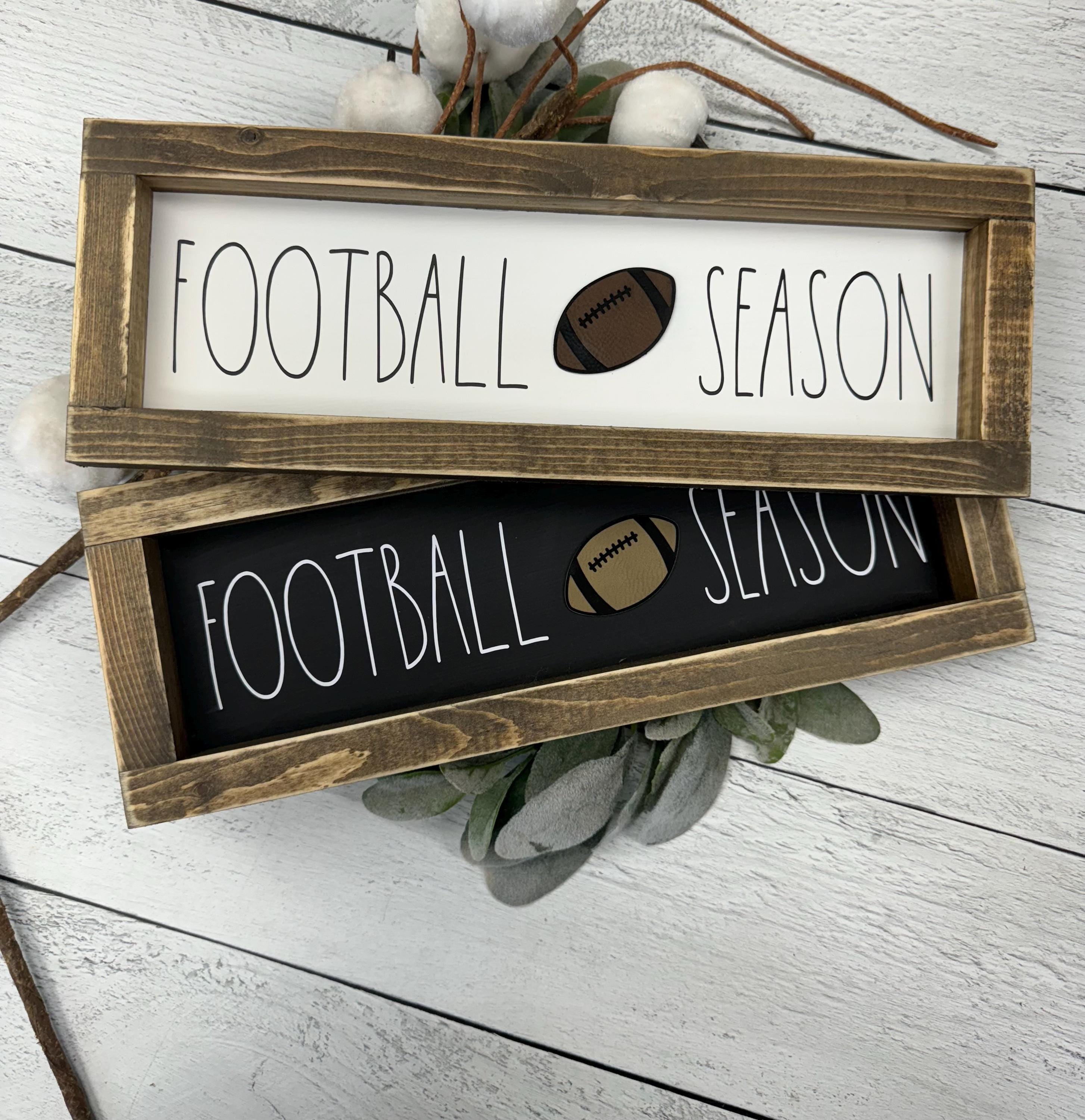 Rustic Football Season Wooden Sign – Farmhouse Game Day Decor - Etsy