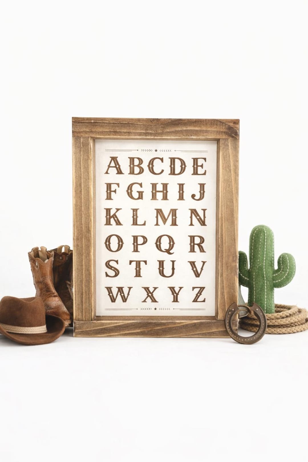 Western Alphabet Nursery Sign | ABC Wooden Cowboy Nursery Decor ...