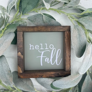 Hello Fall Farmhouse Sign - Fall Tiered Tray & Home Decor - Rust Orange ...