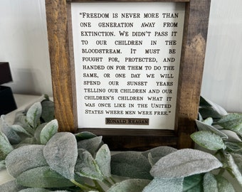 Patriotic Decor Ronald Reagan Quotes Canvas Freedom Sign Living Room ...