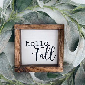 Hello Fall Farmhouse Sign - Fall Tiered Tray & Home Decor - Rust Orange ...