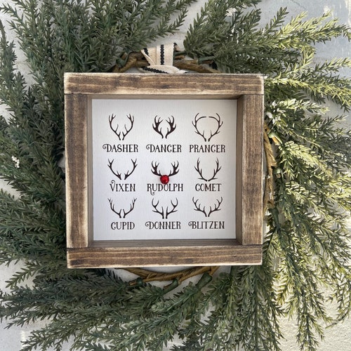 Reindeer Name Farmhouse Sign Decor - Etsy