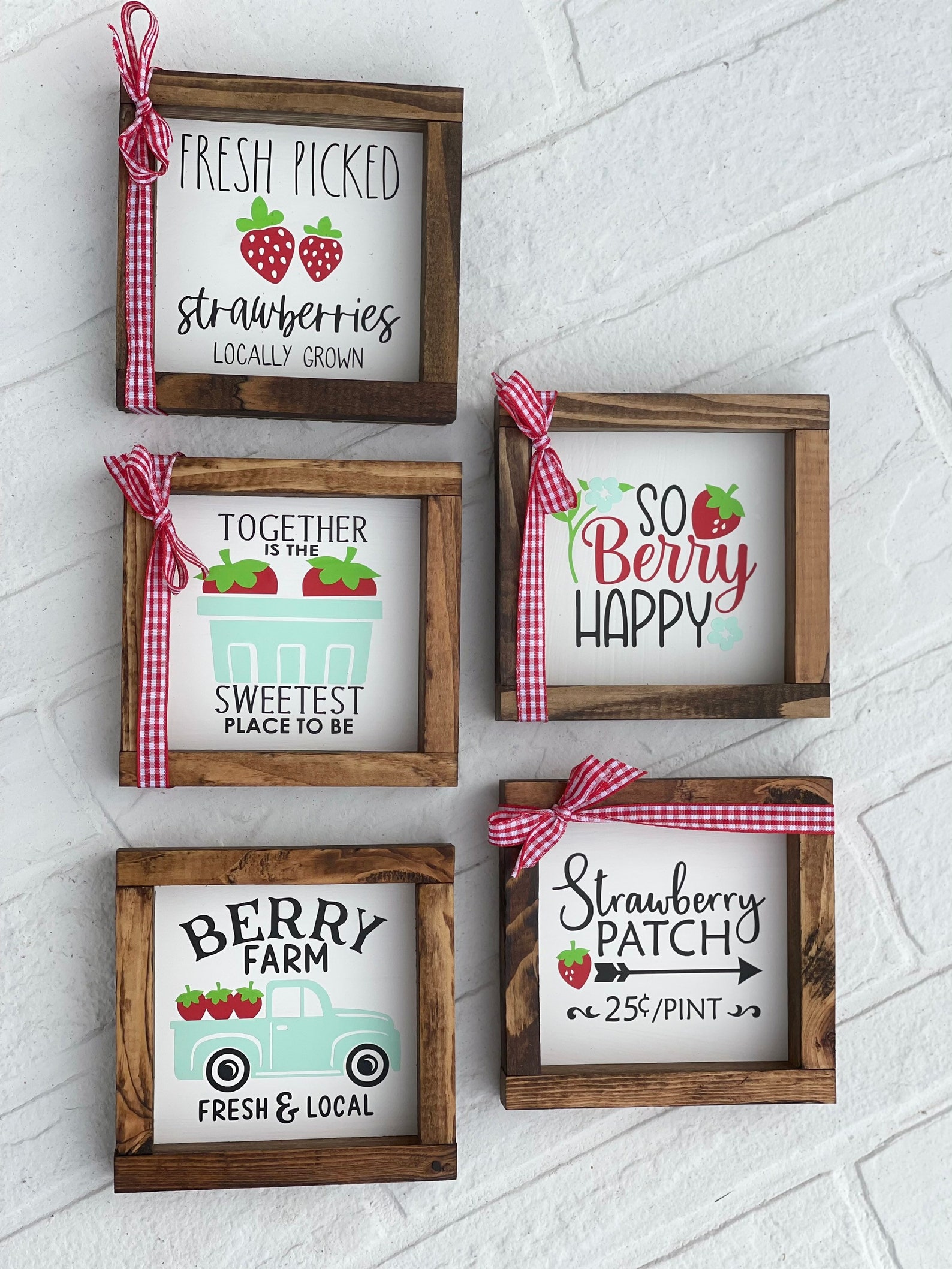 Strawberry Patch Farmhouse Sign Strawberry Tiered Tray Berry Summer ...