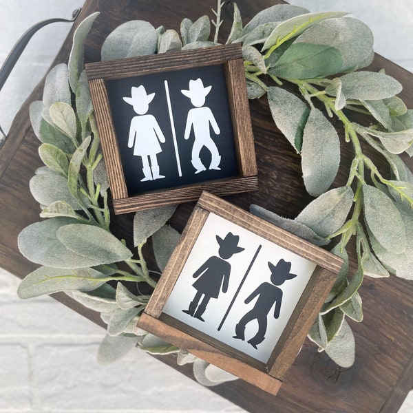 Western Bathroom Sign Decor - Etsy