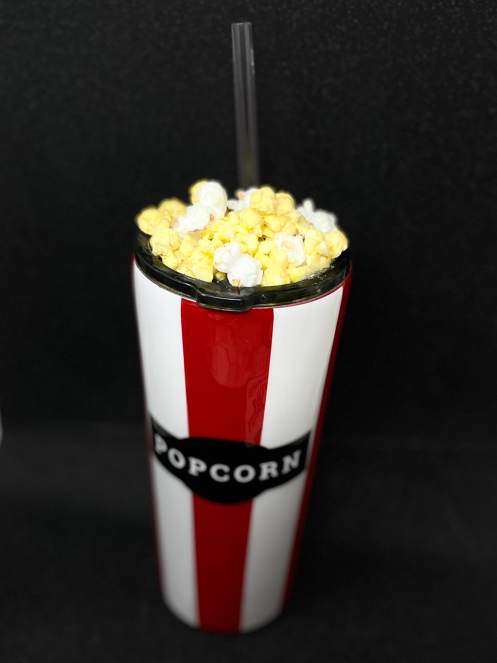 Popcorn tumbler fake popcorn topper faux popcorn bucket cup | Etsy