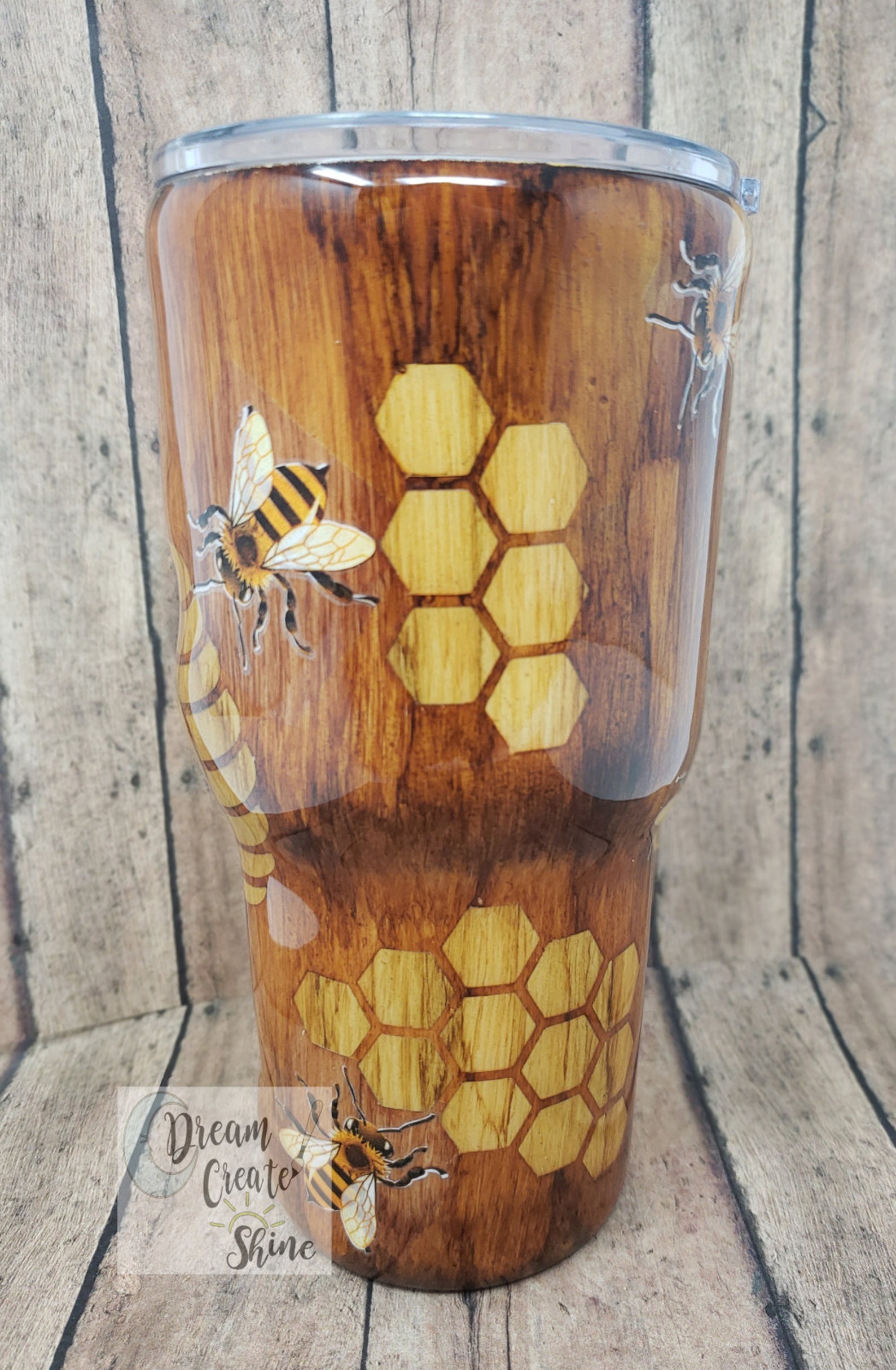 Woodgrain bee tumbler Honey Bee cup Beekeeper gift | Etsy