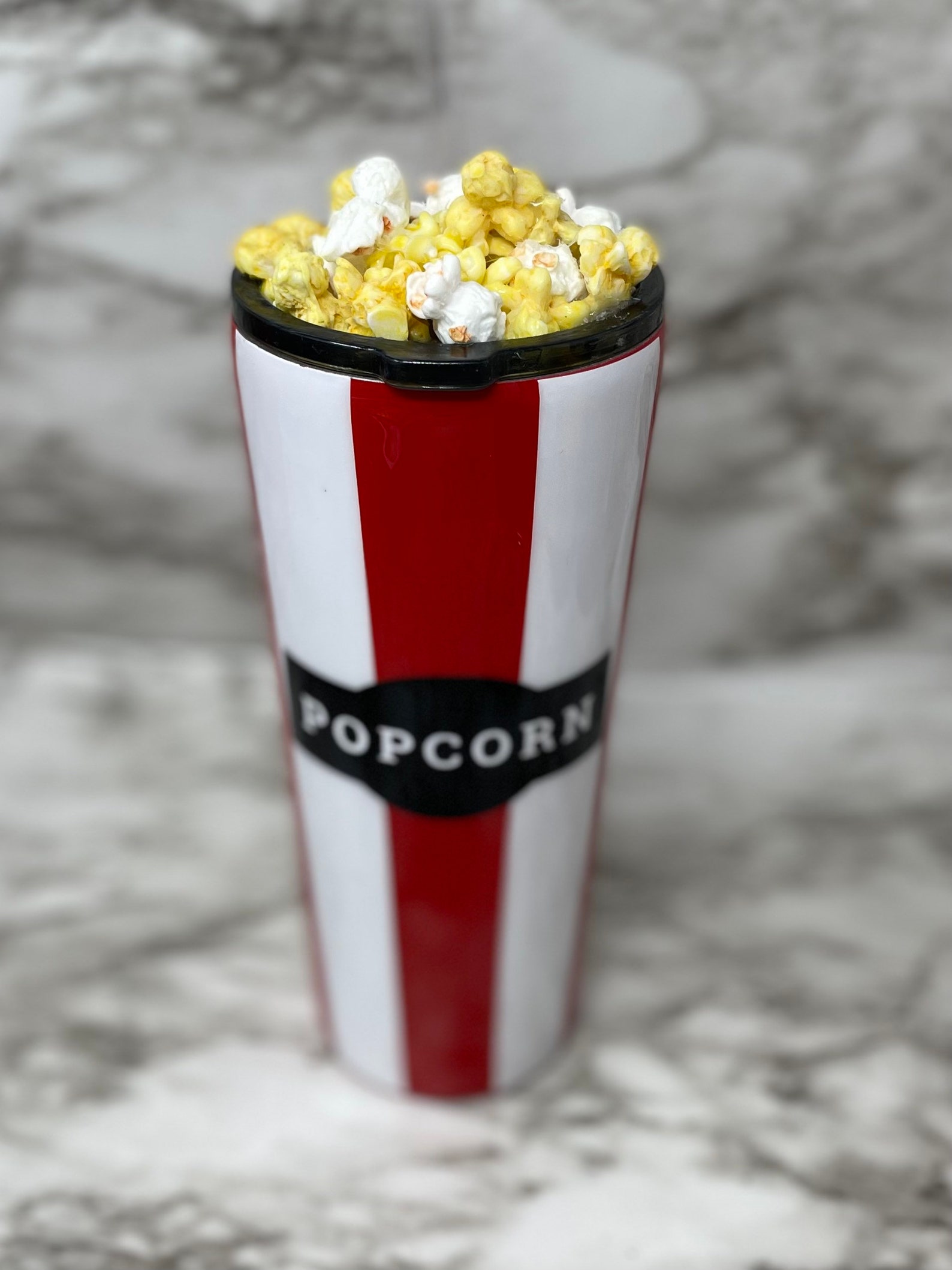 Popcorn tumbler fake popcorn topper faux popcorn bucket cup | Etsy