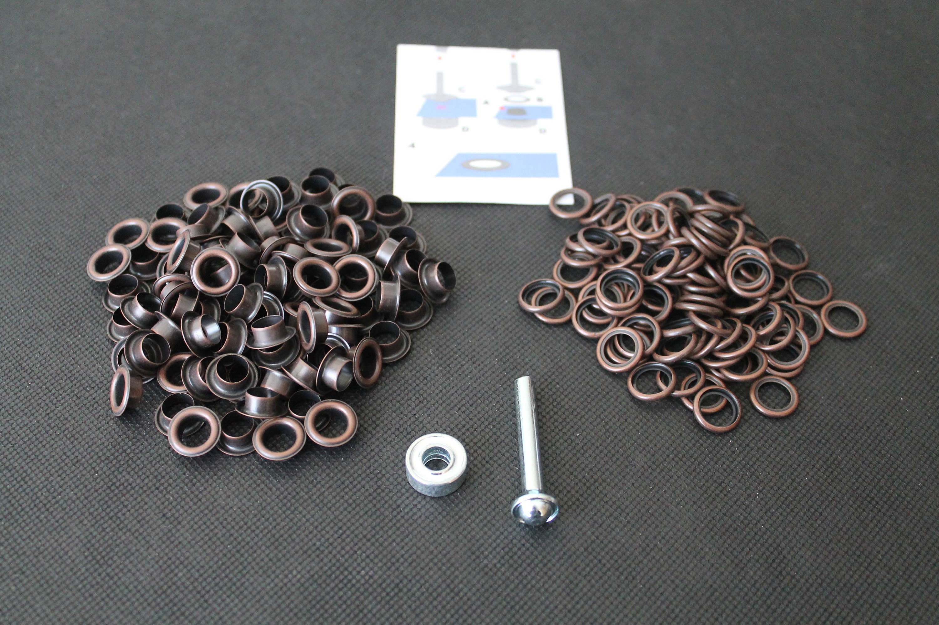 Ösen mit Scheiben 8 mm Innen Durchmesser inklusive 2 teiliges Werkzeug ...