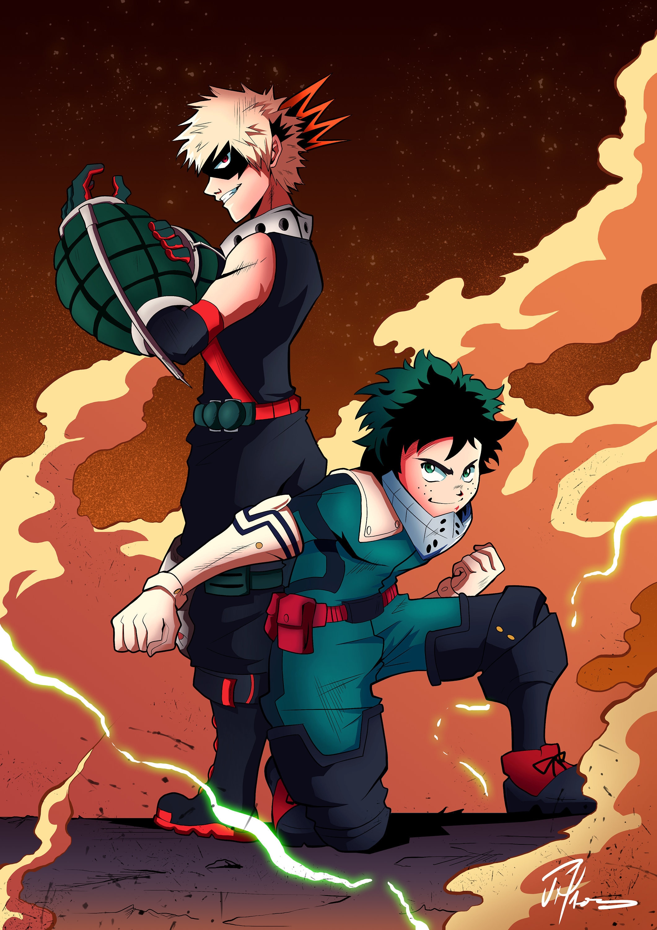 Deku y Bakugo Impresión de Arte | Etsy