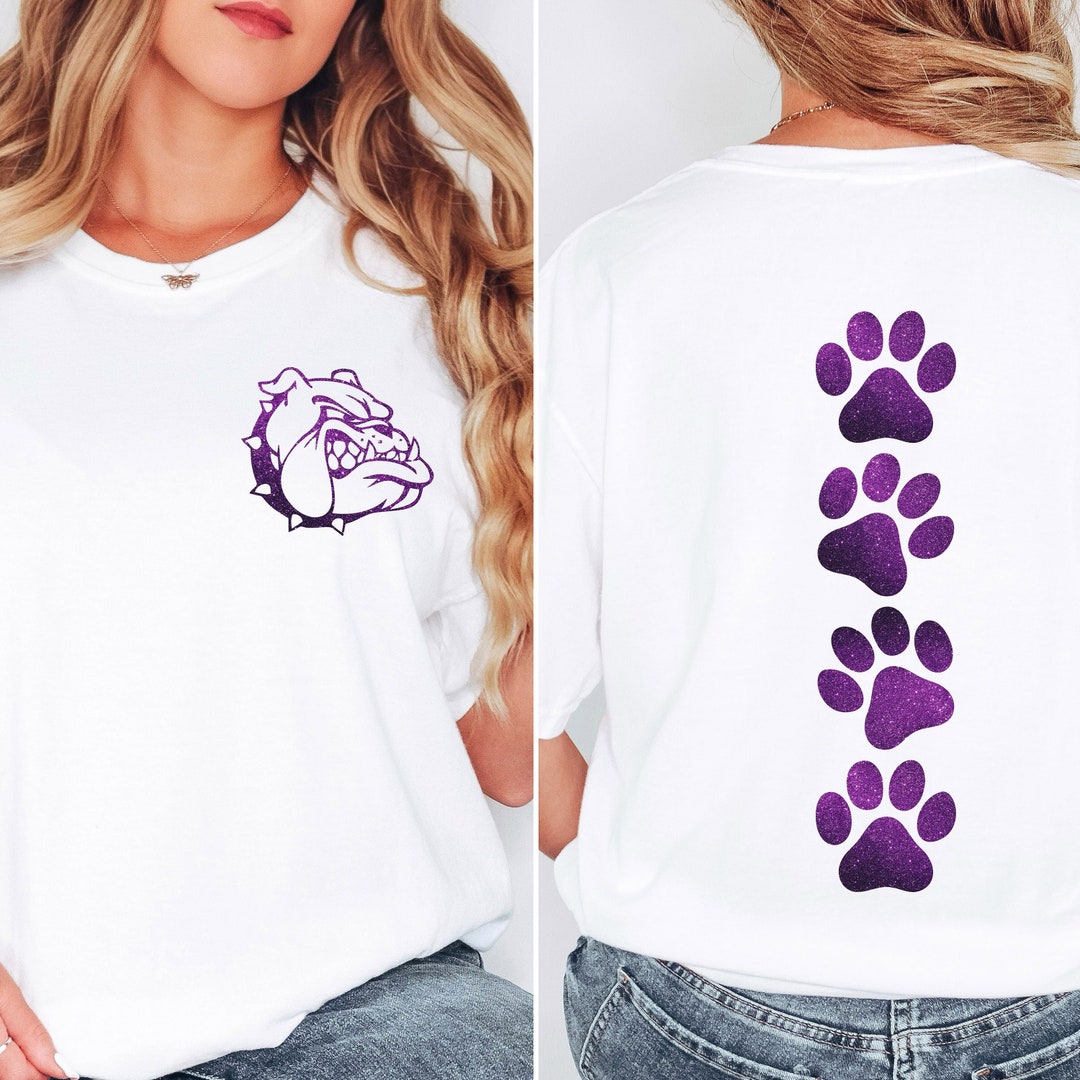 Custom Bulldogs Spirit Wear With Paw Prints T-shirts, Sweatshirts ...