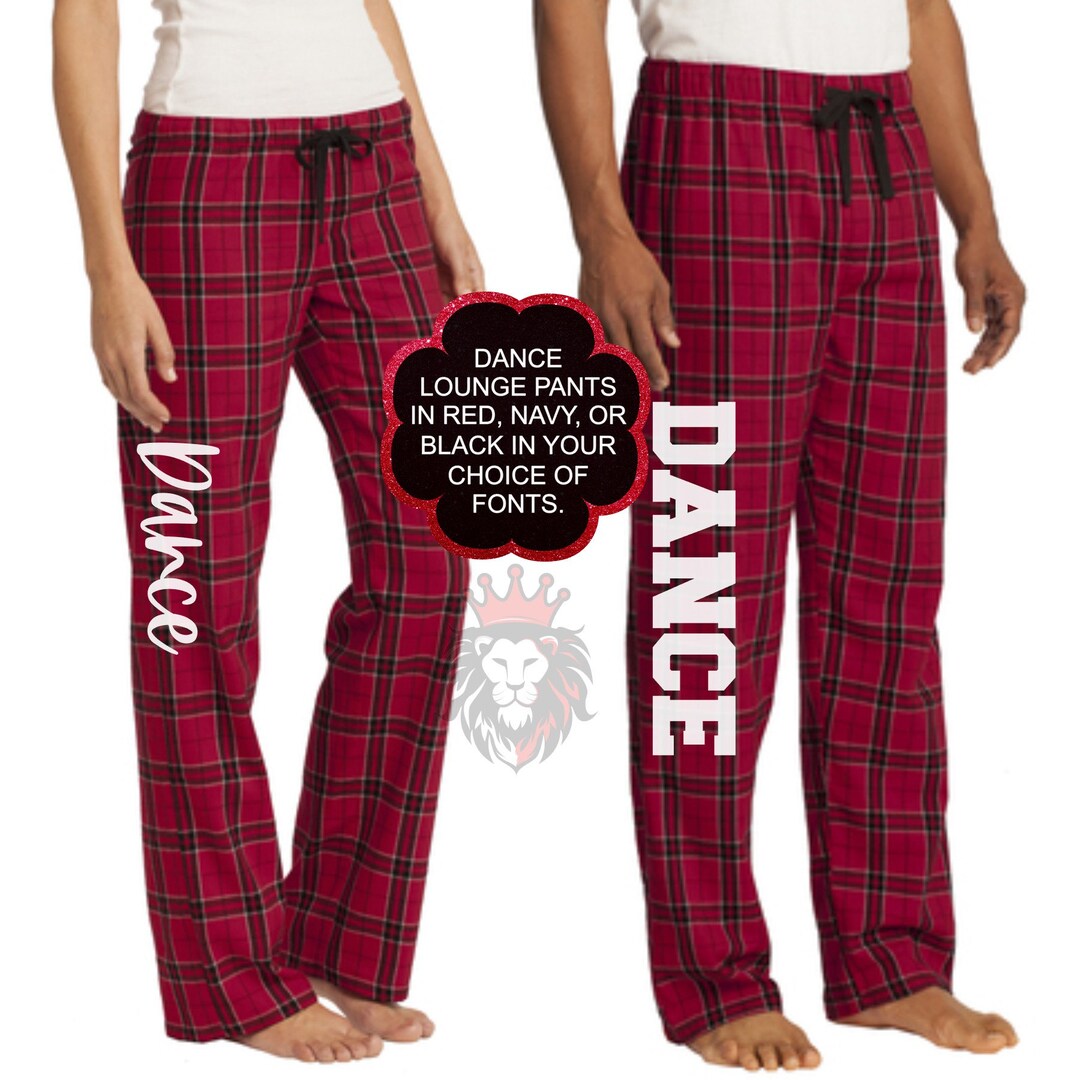 Custom Dance Lounge Pants Dance PJ Bottoms Buffalo Plaid Dance Flannel ...