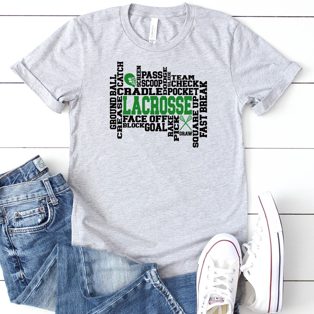 Customizable Lacrosse Word Art Tee: Spirit Wear for Players & Fans - Etsy