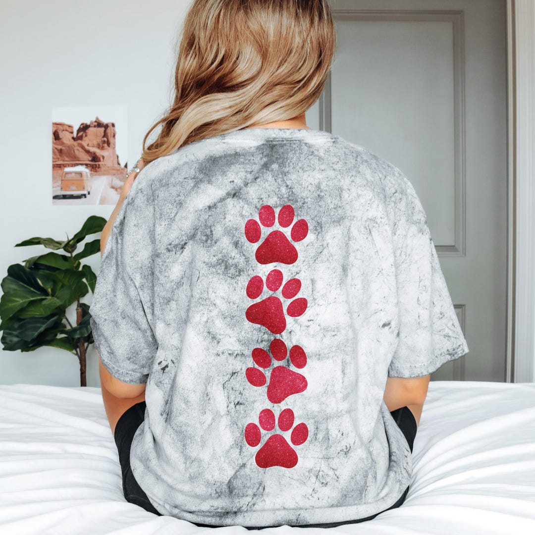 Custom Bulldogs Spirit Wear With Paw Prints on Comfort Colors Color ...