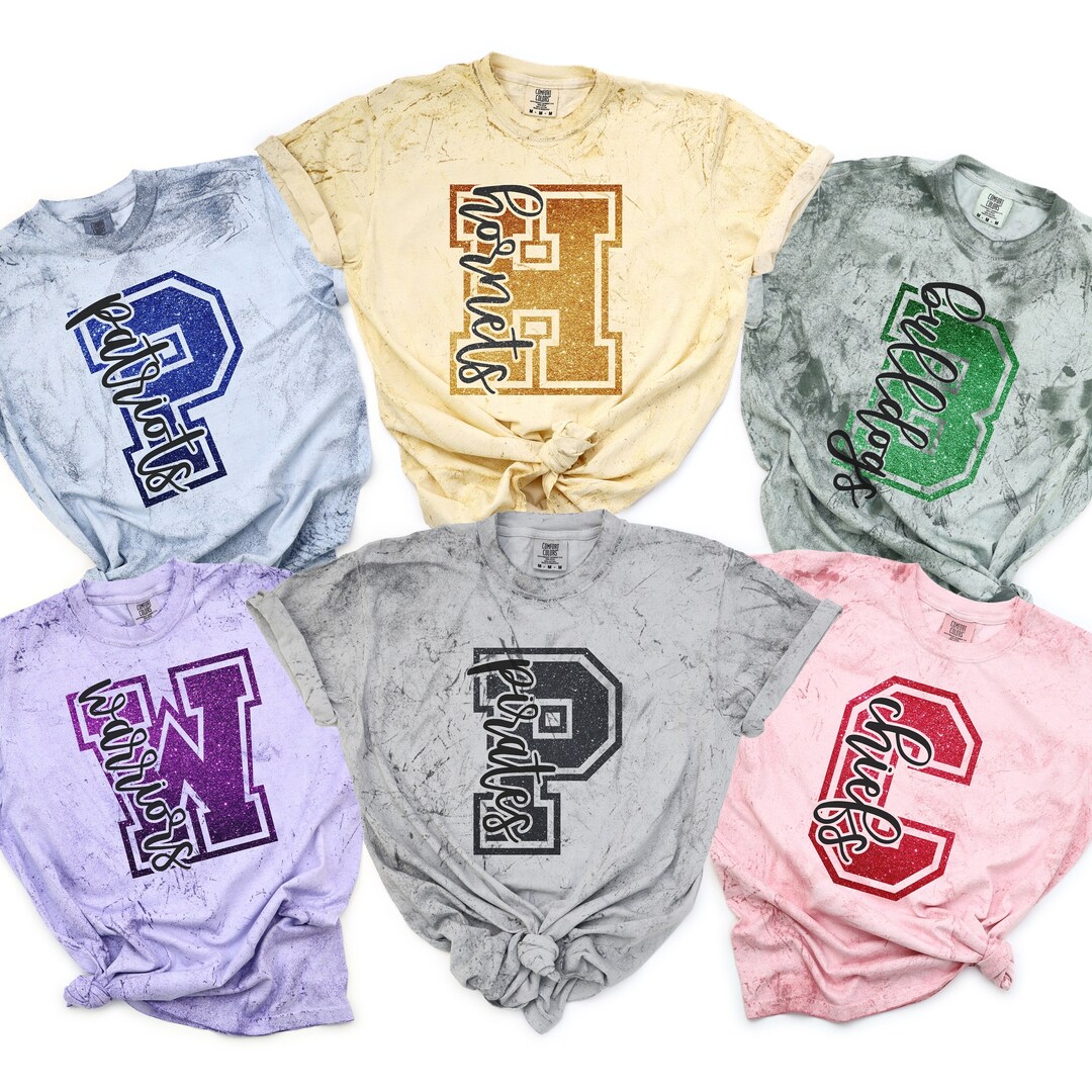 Custom Mascot Spirit Wear on Comfort Colors Color Blast T-shirts and Sweatshirts for Spring. - Etsy