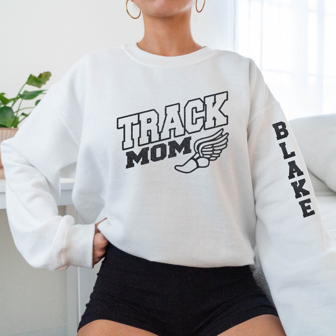 Personalized Track Mom Sweatshirt: Name & Number, Spirit Wear - Etsy