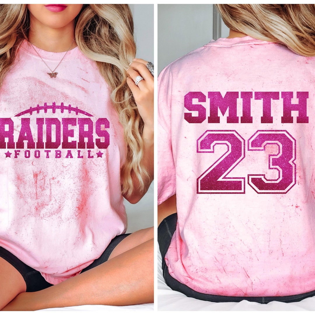 Custom Football Pink Out Comfort Colors Shirt, Personalized Team Spirit ...