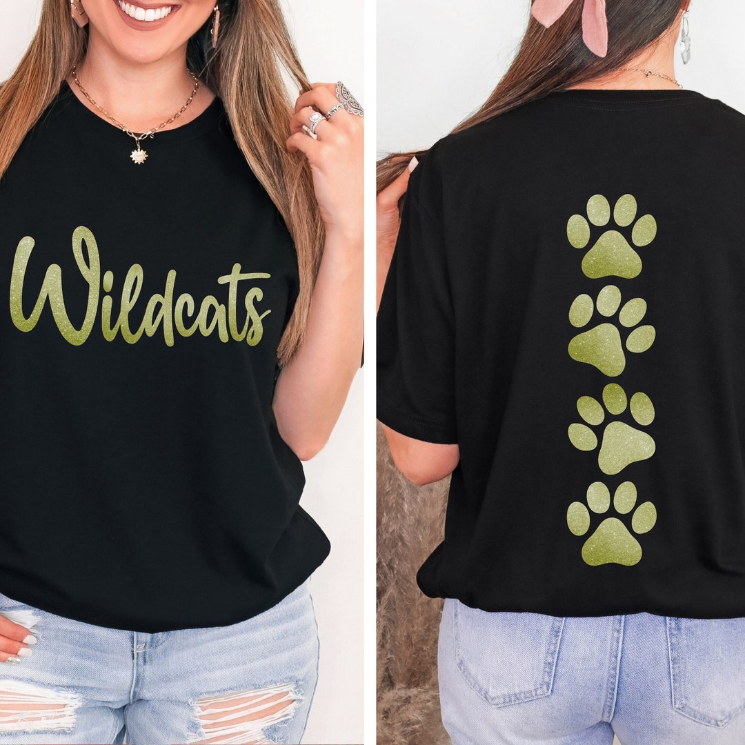 Custom Wildcats Spirit Wear With Paw Prints T-shirts, Sweatshirts ...
