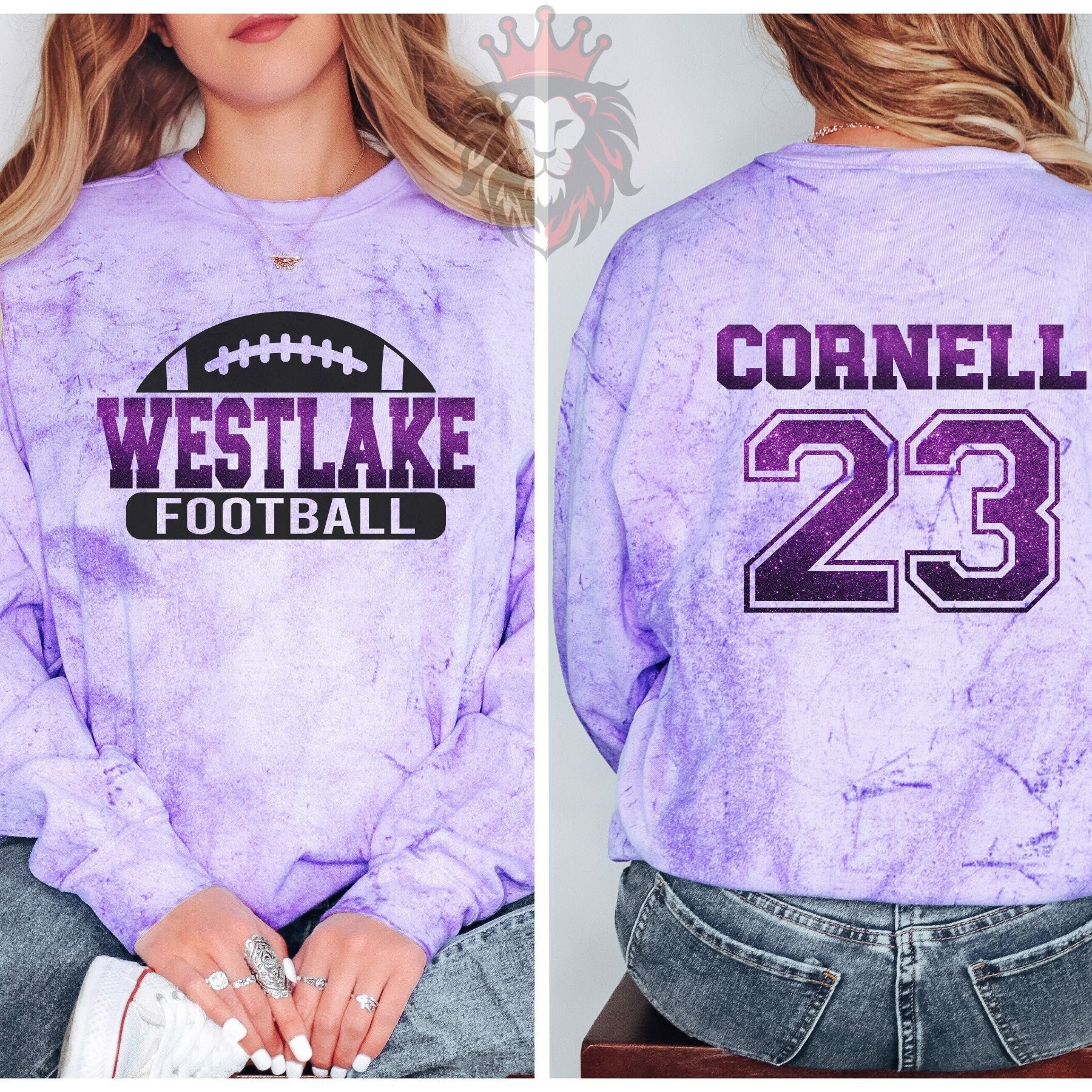 Custom Football Spirit Wear on Comfort Colors Color Blast T-shirts ...