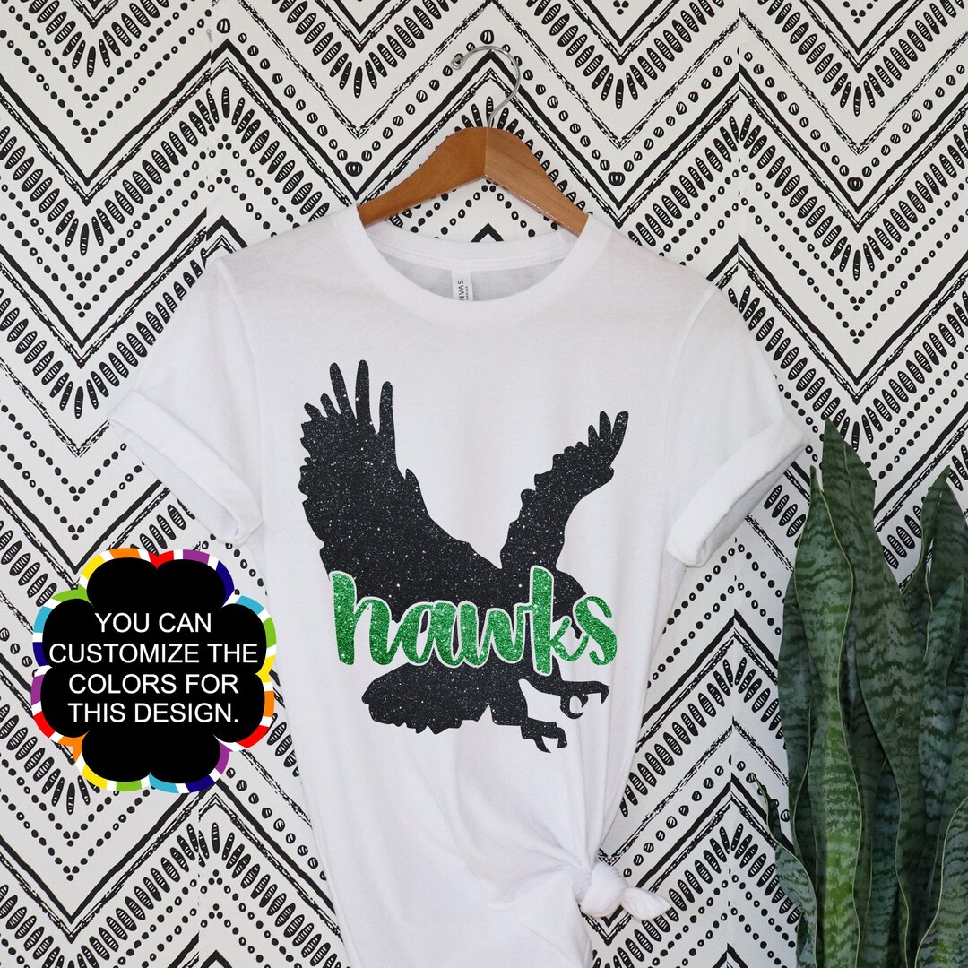 Custom Hawk Mascot Spirit Wear on Tees, Sweatshirts, & Hoodies. - Etsy