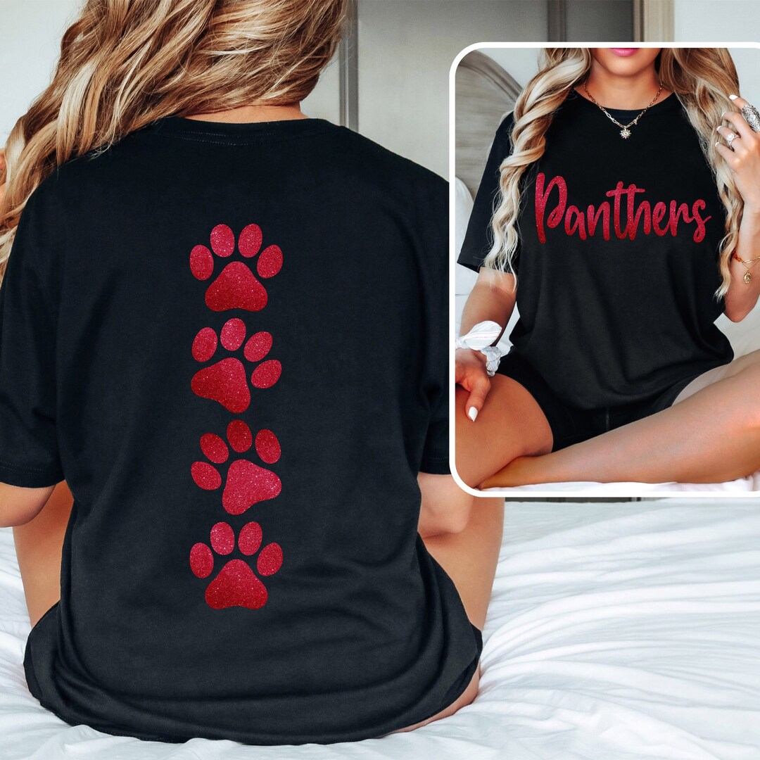 Custom Panthers Spirit Wear With Paw Prints T-shirts, Sweatshirts ...
