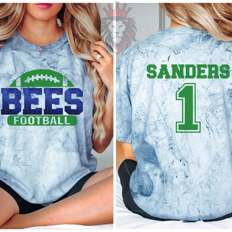 Custom Football Spirit Wear on Comfort Colors Color Blast T-shirts ...