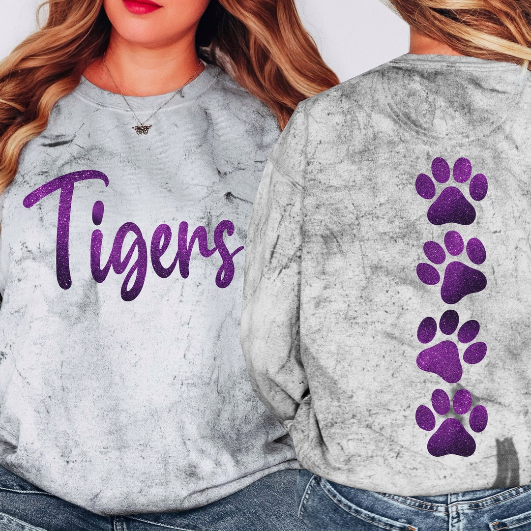 Custom Tigers Paw Print Spirit Wear on Comfort Colors Color Blast T ...