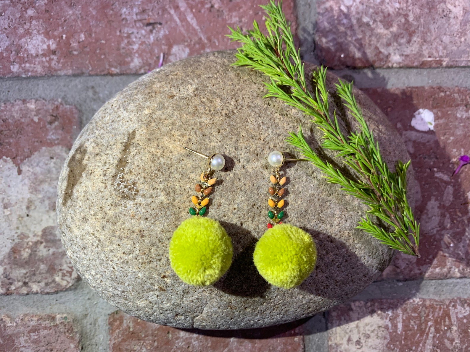 Cute Fuzzy Pompom Ball Earrings Poof Puff Fluffy Bon Bon - Etsy
