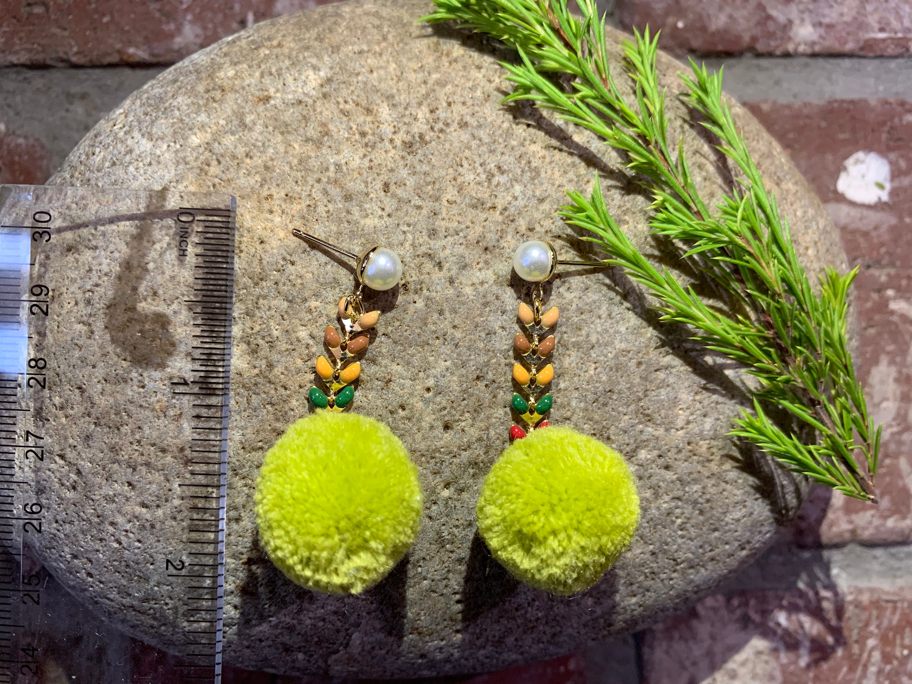 Cute Fuzzy Pompom Ball Earrings Poof Puff Fluffy Bon Bon - Etsy